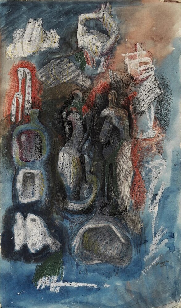 92 - Drawings for Sculpture (standing figures) - Sainsbury Centre